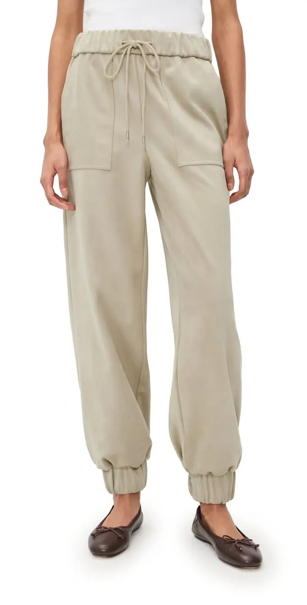 LE BOP Remy Faux Suede Joggers - Feather Grey