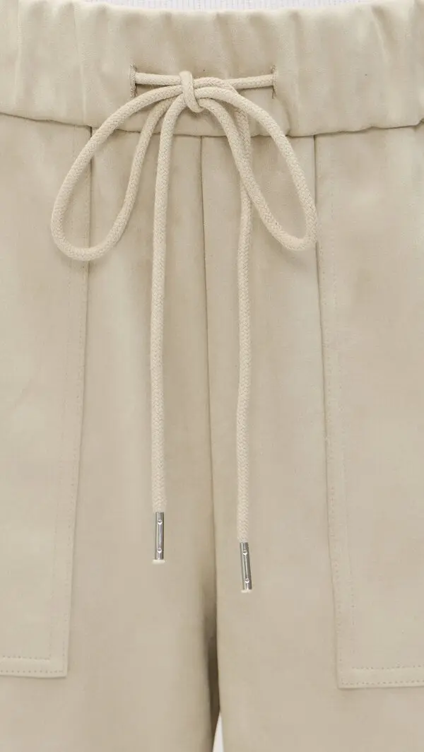 LE BOP Remy Faux Suede Joggers - Feather Grey