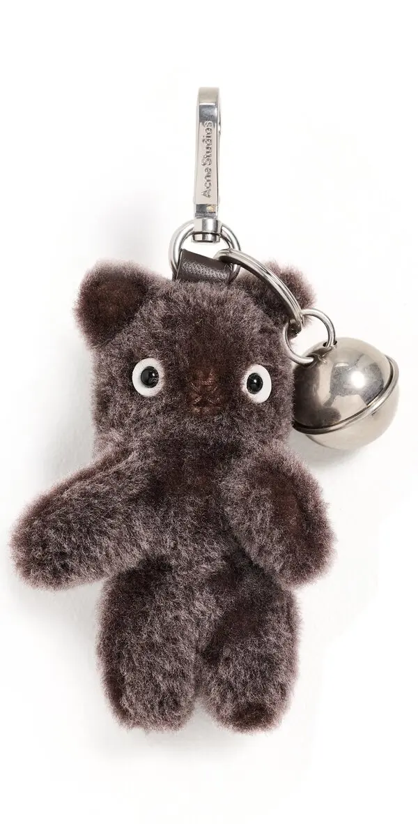 Acne Studios Teddy Key Ring With Charm - Chocolate Brown