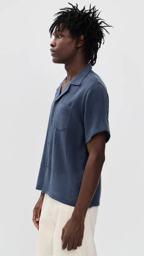 BATHER Wool Gauze Short Sleeve Camp Shirt