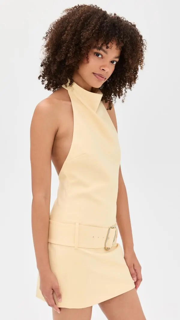 knee length dresses for ladies Sir The Label - Flared mini-dress with lace detail