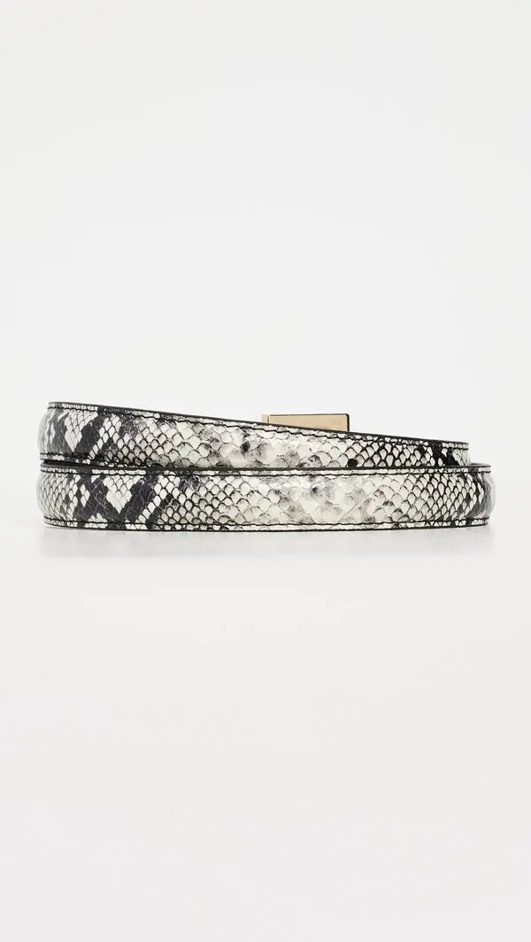 ANINE BING Nicola Snake Belt - White/black