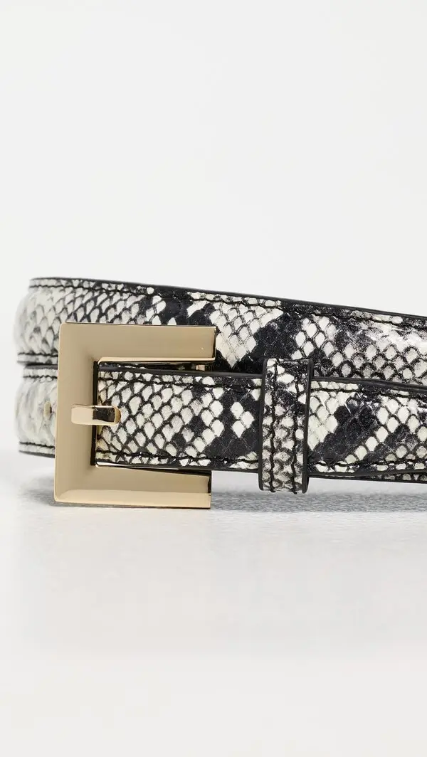 ANINE BING Nicola Snake Belt - White/black