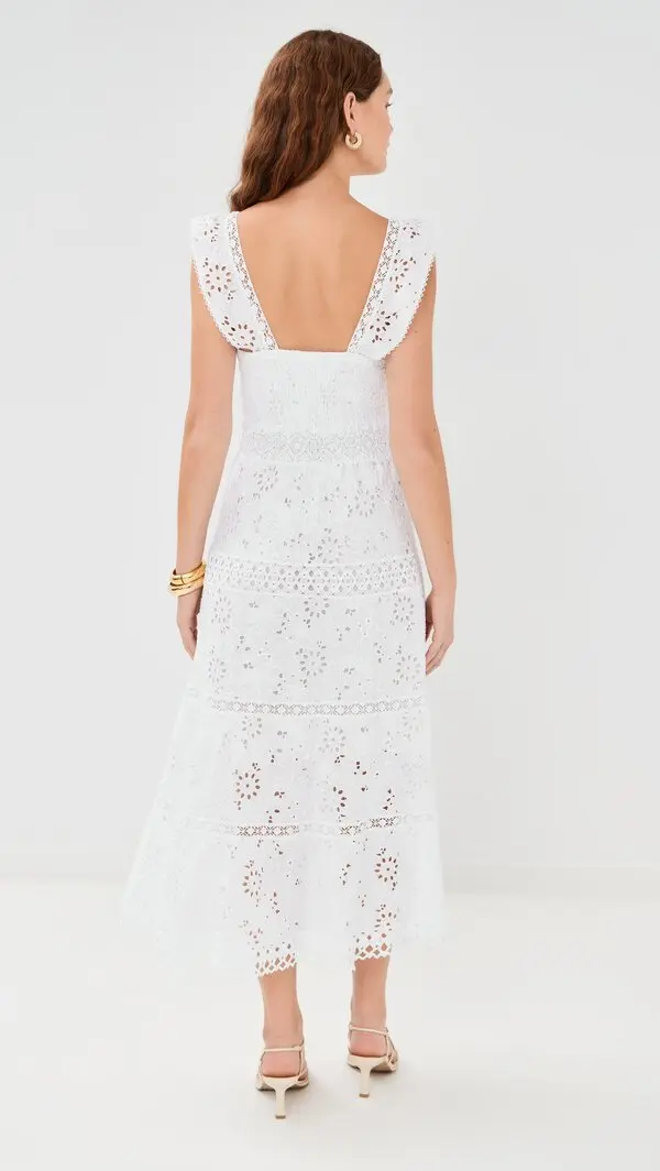 Temptation Positano Embroidered Eyelet Midi Dress