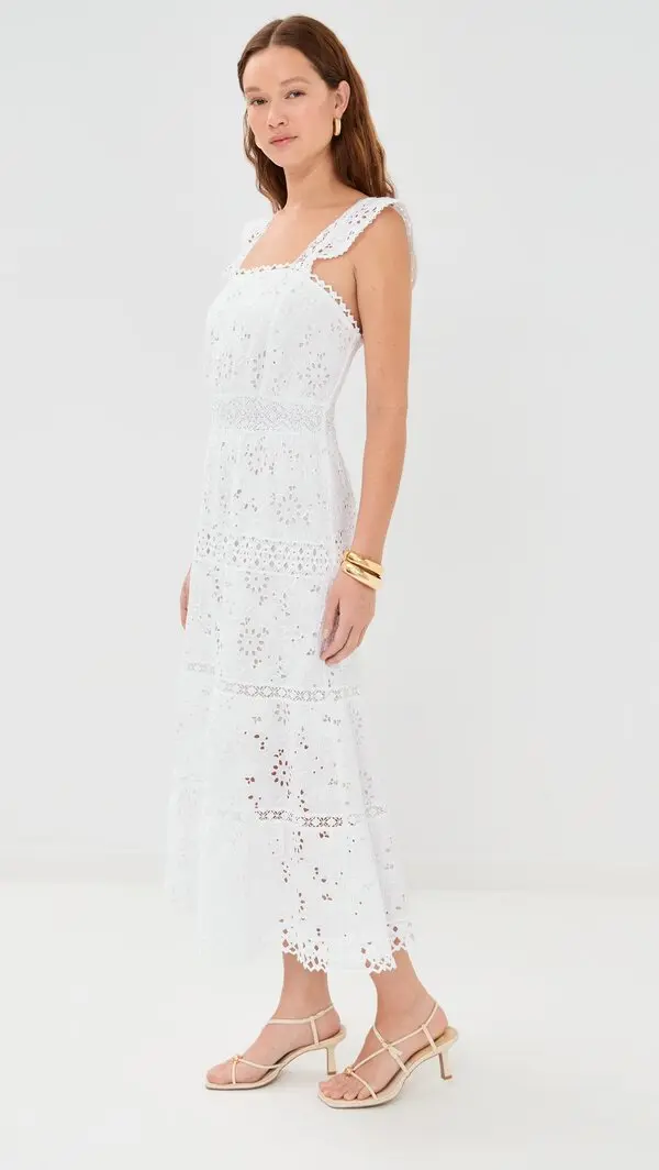 Temptation Positano Embroidered Eyelet Midi Dress