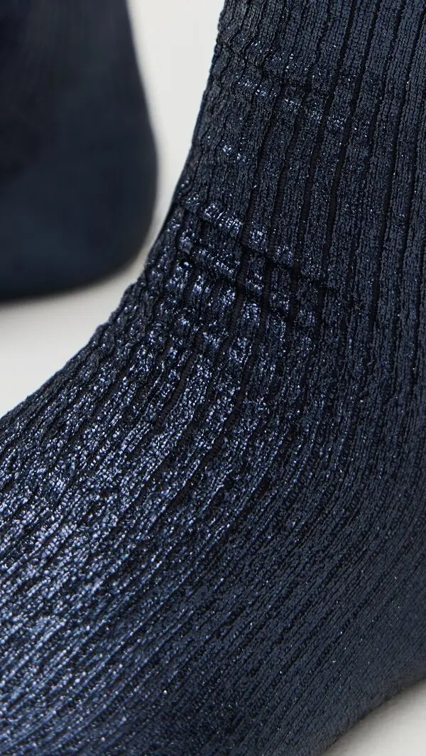 Maria La Rosa Laminated Ribbed Silk Socks
