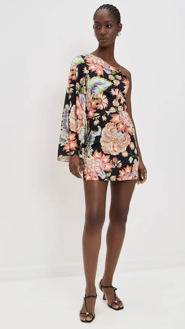 Misa Maven Floral Print Mini Dress