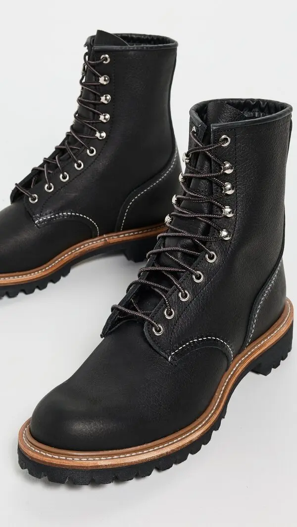 Red Wing Logger Leather Boots - Black Oil Slick