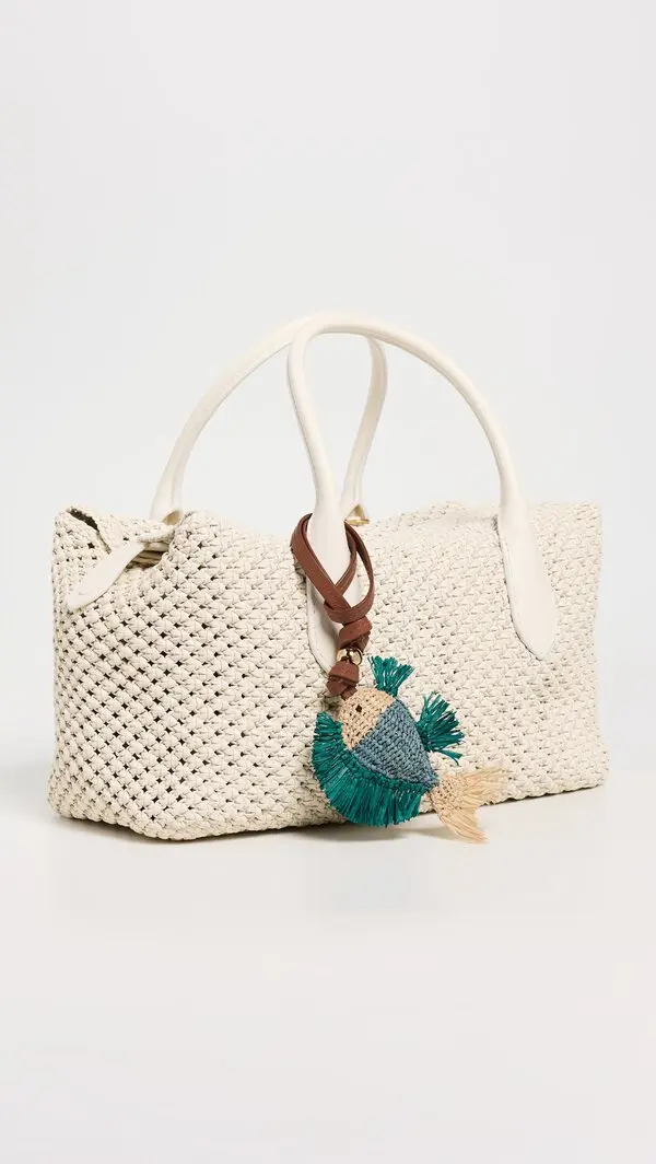 Zimmermann Fish Raffia Bag Charm - Blue