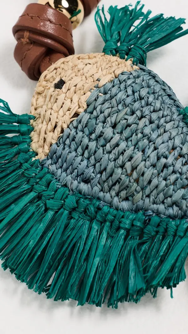Zimmermann Fish Raffia Bag Charm - Blue