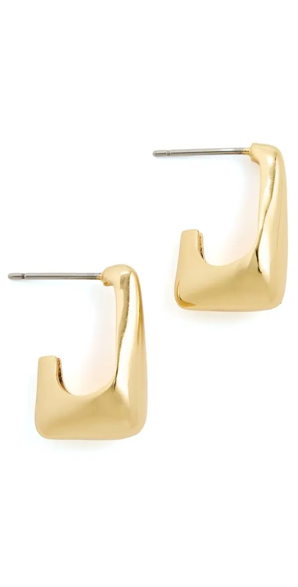 Madewell Sculptural Tear Drop Hoop Earrings - Antique Gold