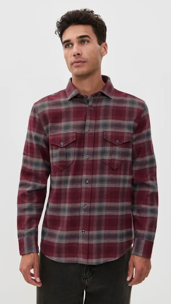 Billy Reid Brushed Bold Plaid Scout Shirt