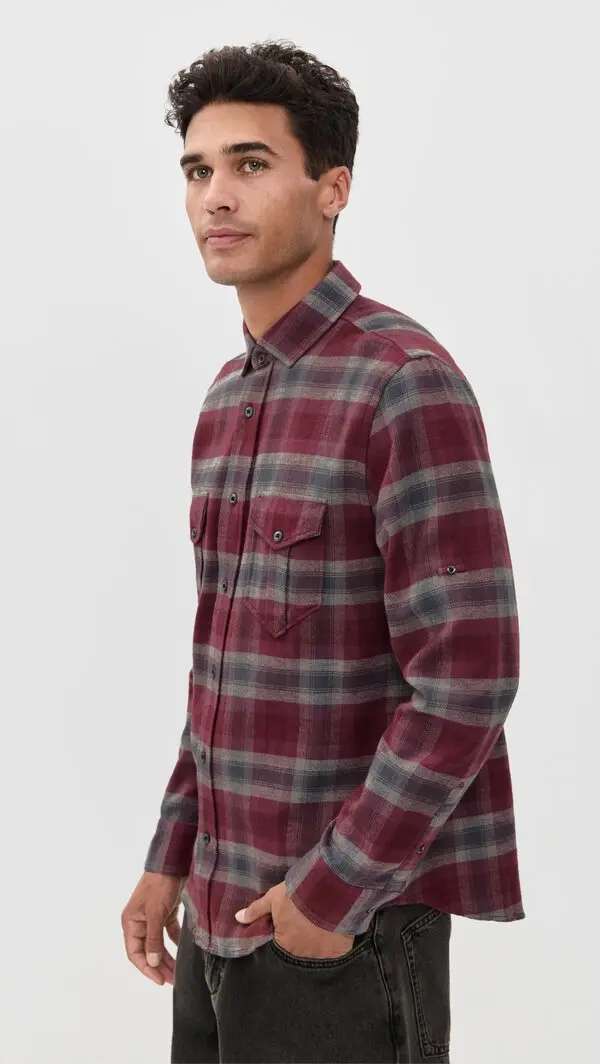 Billy Reid Brushed Bold Plaid Scout Shirt