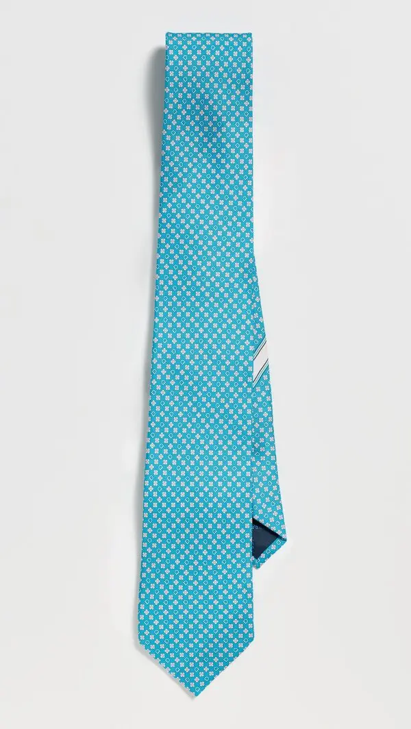 FERRAGAMO Silk Floral Neck Tie - Blue