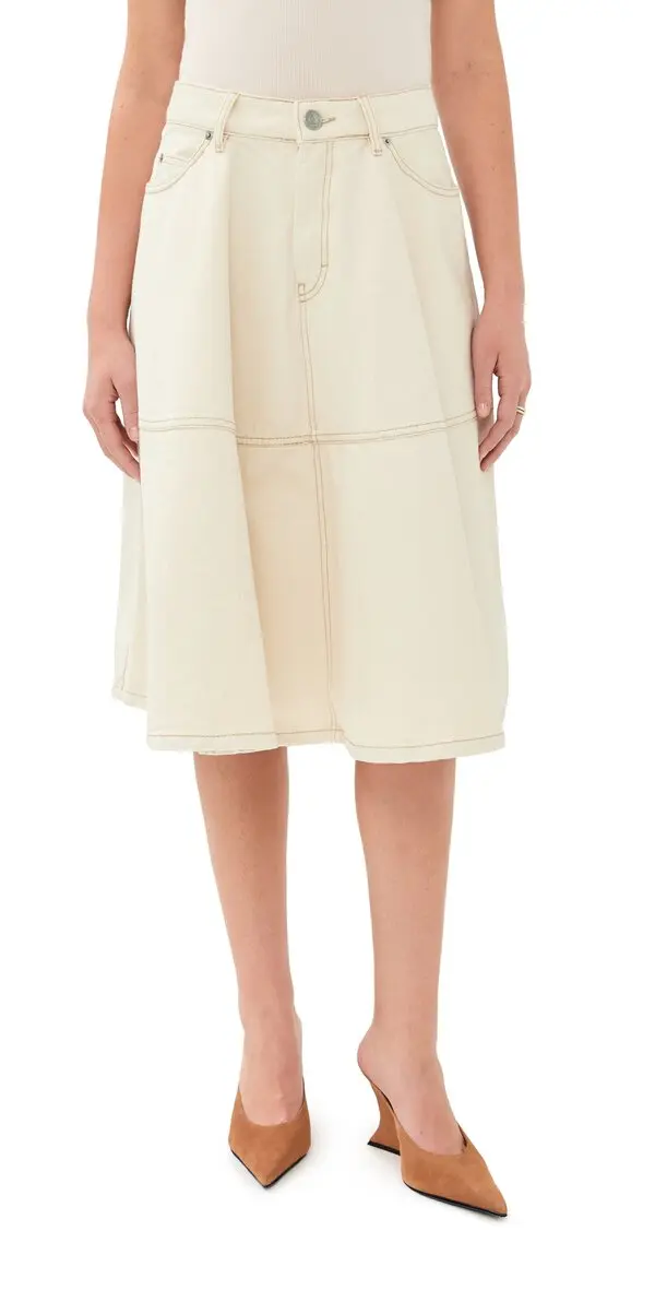 AMI Paris Midi Denim Skirt