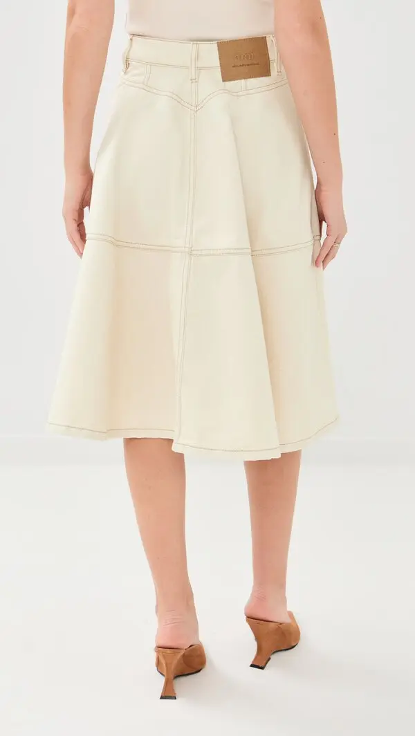 AMI Paris Midi Denim Skirt