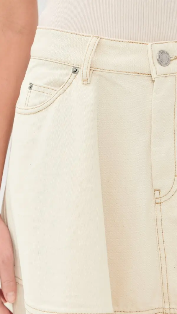 AMI Paris Midi Denim Skirt