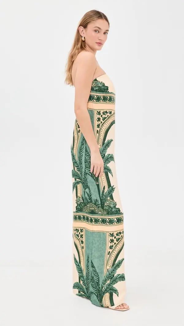 DIARRABLU Strapless Maxi Dress With Scarf