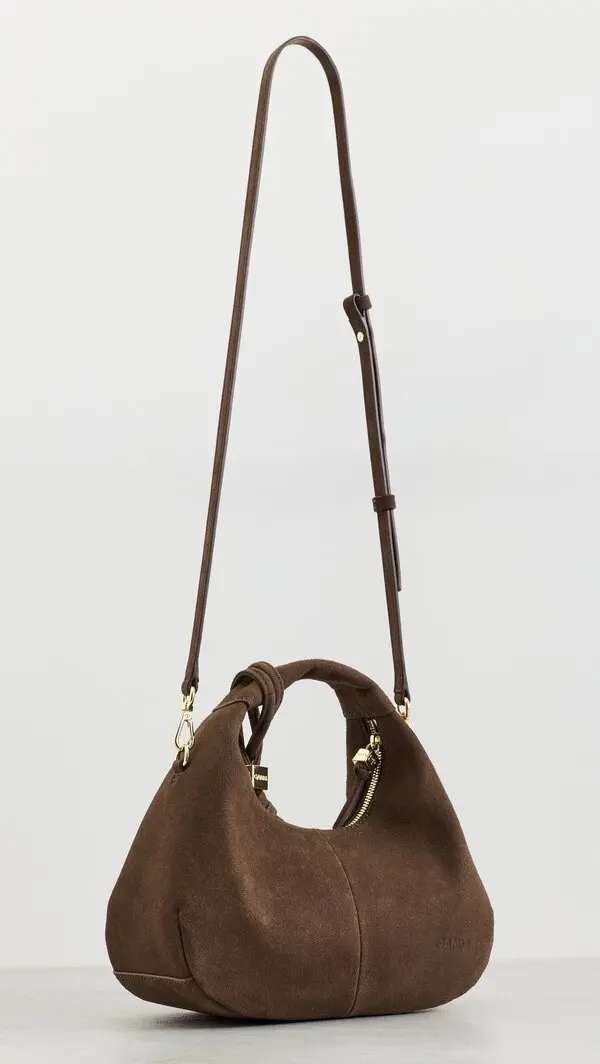 GANNI Recycled Suede Mini Hobo Bag
