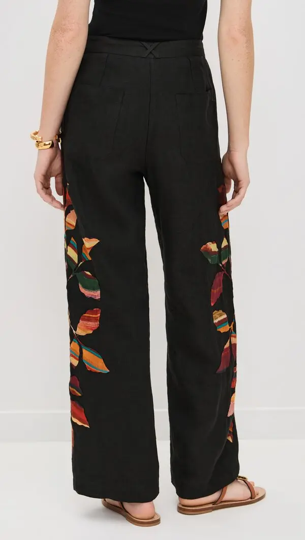 Carolina K Sam Embroidered Linen Pants