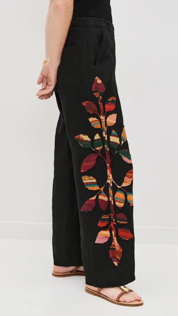 Carolina K Sam Embroidered Linen Pants