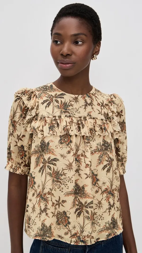 Ulla Johnson Jodie Puff Sleeve Top - Cameo