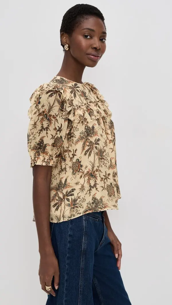 Ulla Johnson Jodie Puff Sleeve Top - Cameo