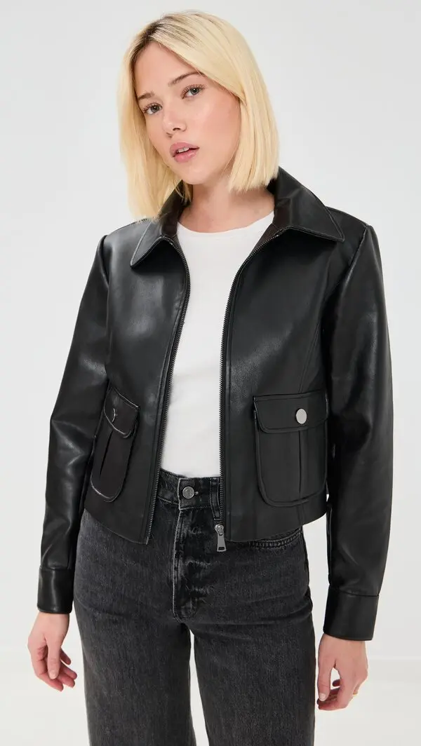 LE BOP Harper Faux Leather Jacket - Black