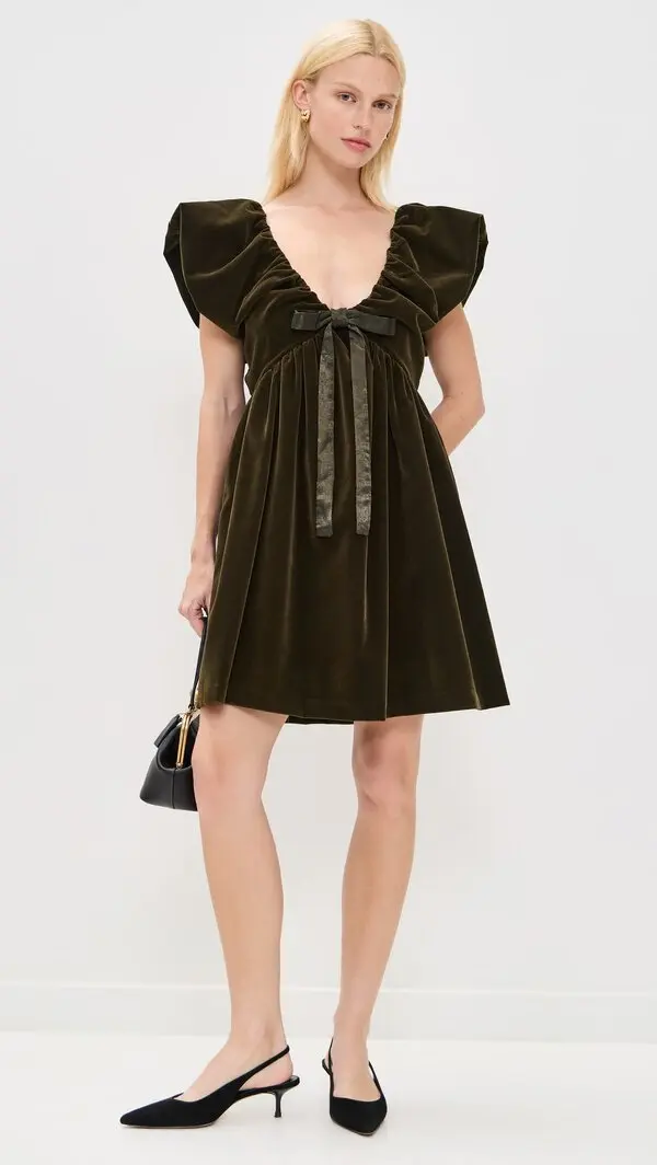Endless Rose Velvet Satin Mini Bow Dress