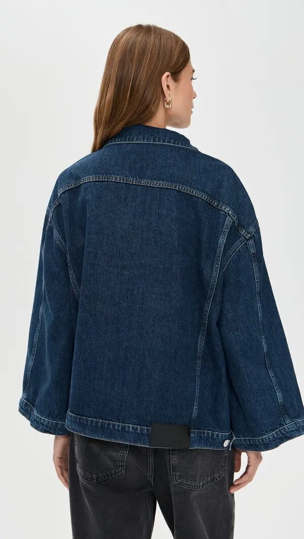 Secular Oversized Denim Capelet Jacket