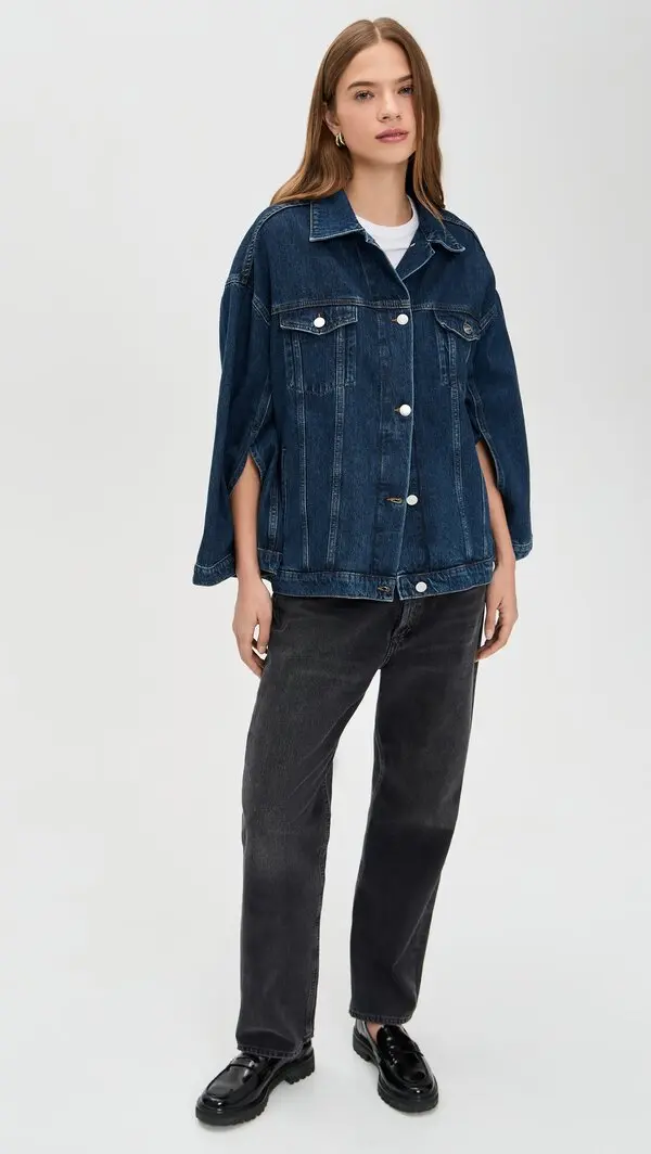 Secular Oversized Denim Capelet Jacket