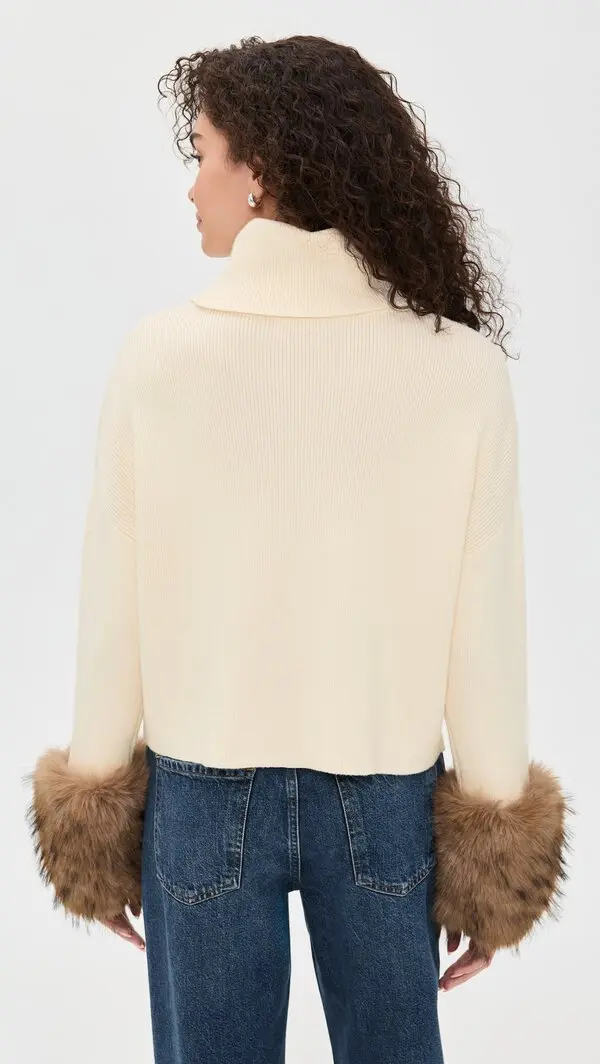 Line & Dot Hadley Faux Fur Cuff Sweater