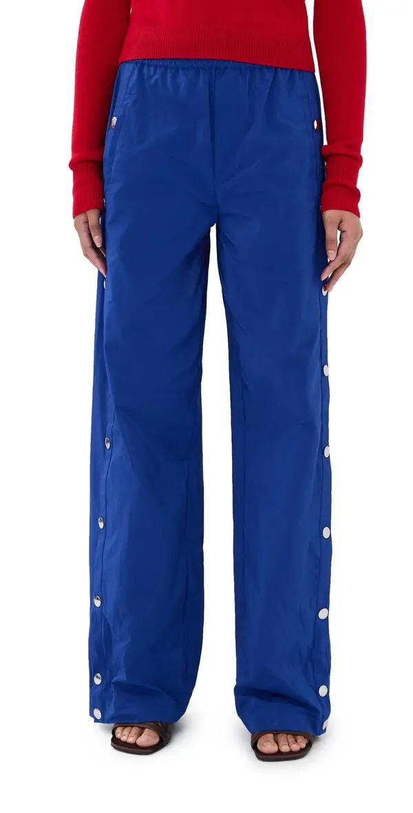 Tibi Nylon Snap Pull-on Joggers - Blue