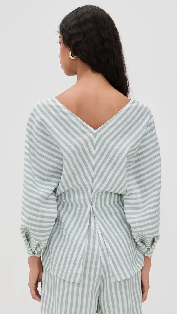 MAYLÉ VÁSQUEZ Delta Striped Knot-front Top