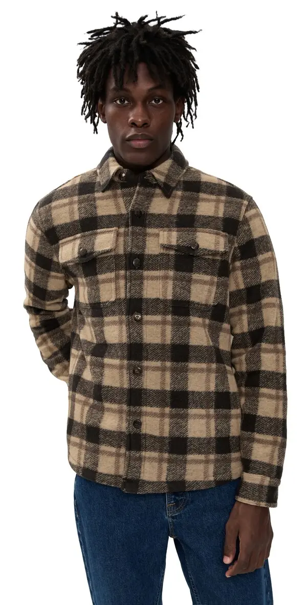 Faherty Brand Range Fleece Lined Cpo Shirt Jacket - Shadow Earth Plaid