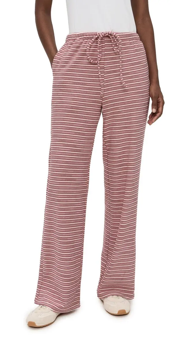 BAILEY ROSE Striped Velour Pants
