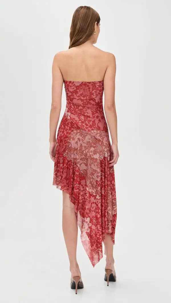 Misa Sofie Floral Lace Midi Dress