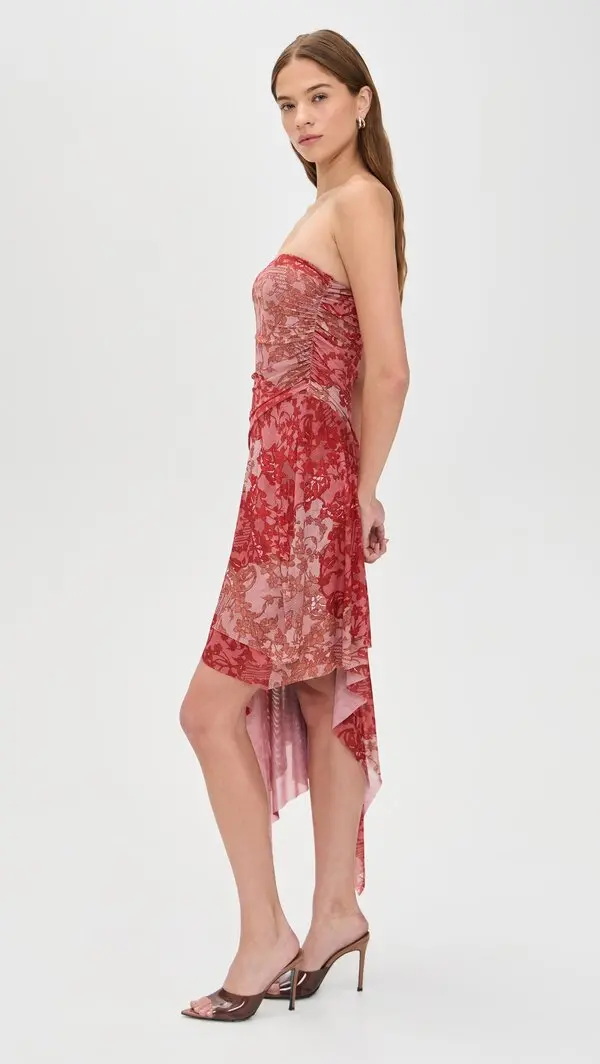 Misa Sofie Floral Lace Midi Dress