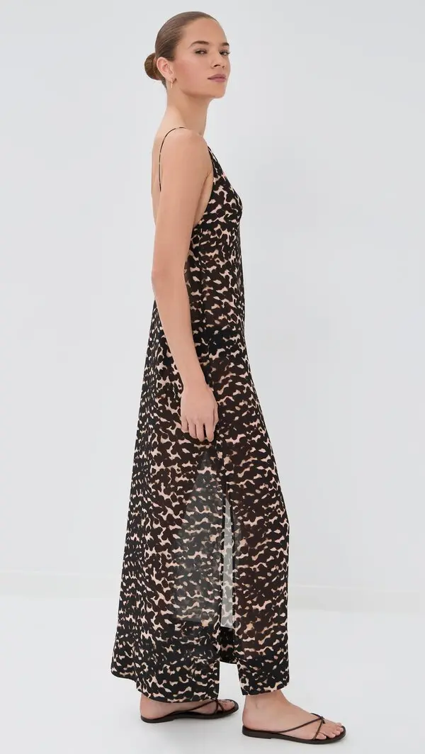 Buy Staud Maxi Chiffon Dress - Tortoise At 30% Off