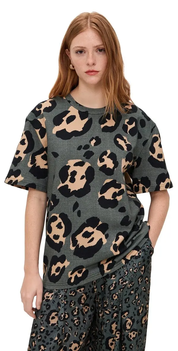 A POTTS Boxy Leopard Print Tee