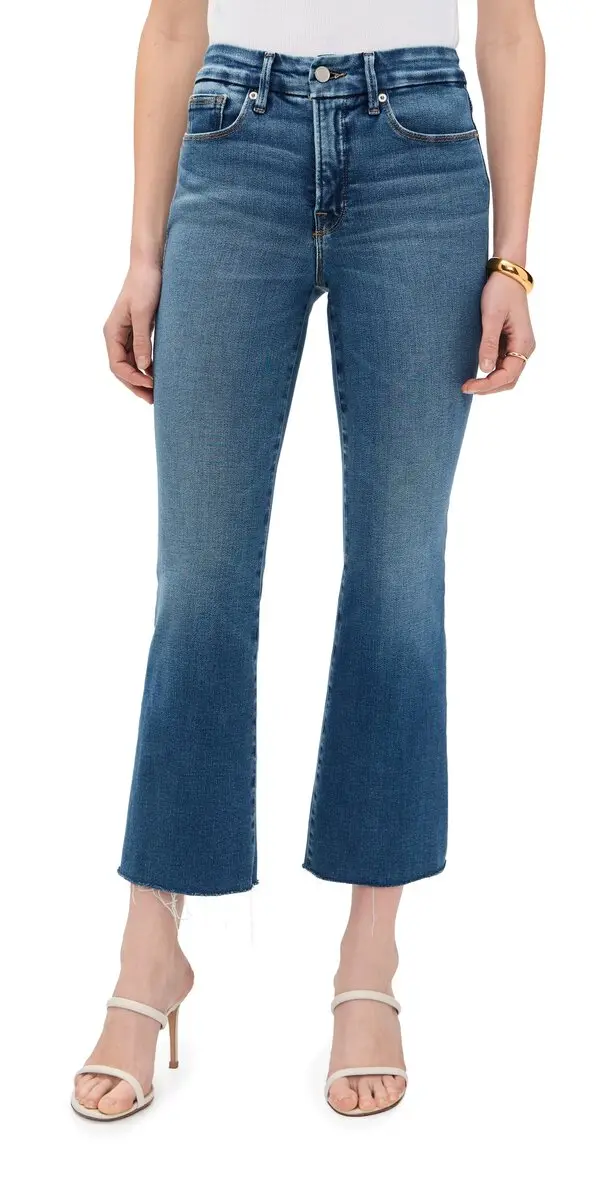 Good American Cropped Mini Boot Jeans