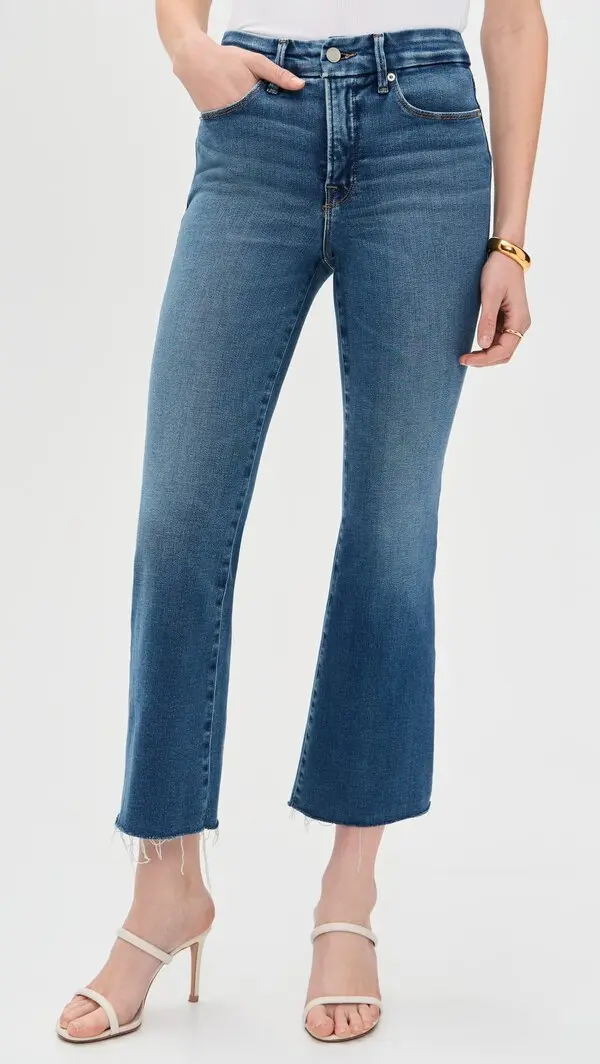 Good American Cropped Mini Boot Jeans