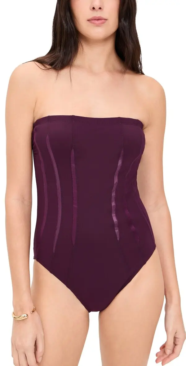 KARLA COLLETTO Andie Bandeau One Piece - Wine