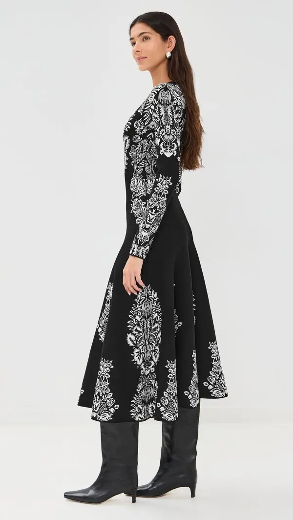 Ulla Johnson Callista Floral Knit Midi Dress