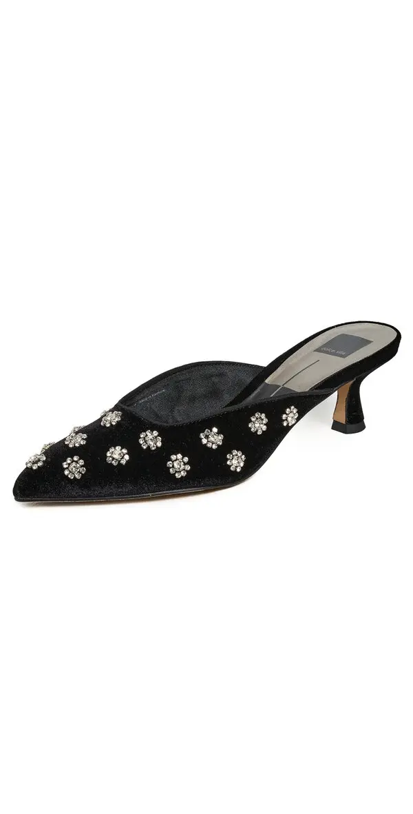 Dolce Vita Clara Embellished Mules - Nero