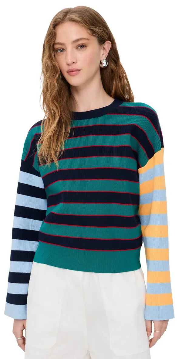 English Factory Striped Knit Top - Multi