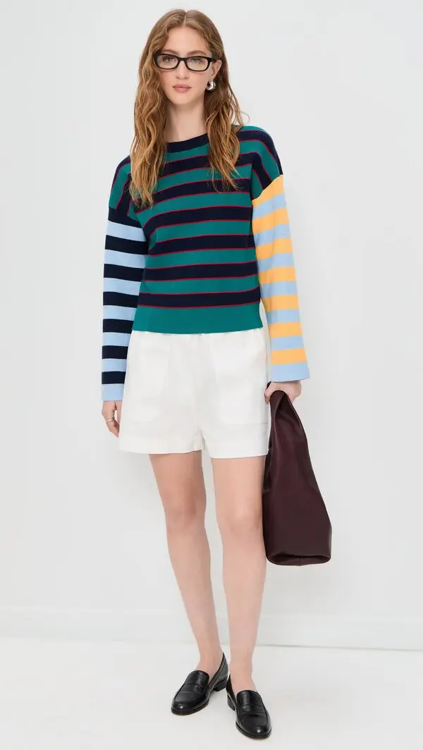 English Factory Striped Knit Top