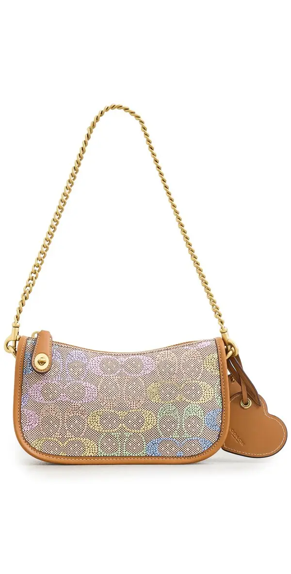 COACH Crystal Jacquard Swinger Bag 20 With Chain