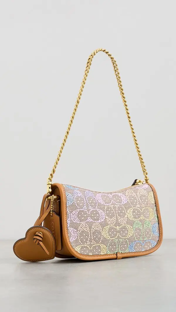COACH Crystal Jacquard Swinger Bag 20 With Chain
