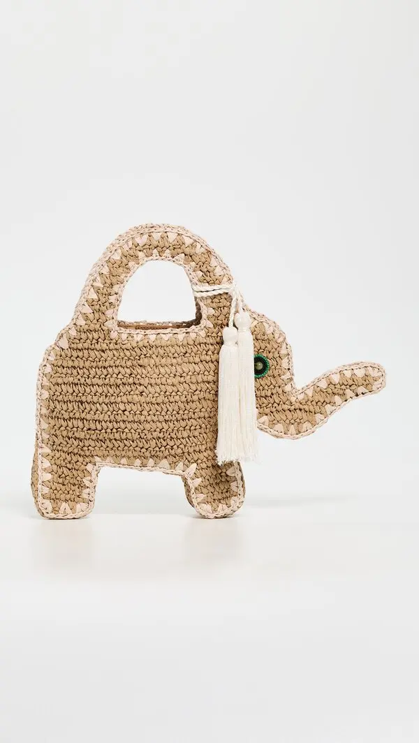 SIMONMILLER Elephant Raffia Bag